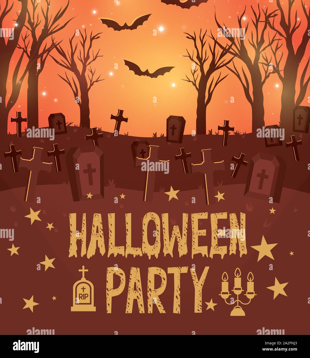 Halloween party card design ,vector illustration Stock Vector Image ...