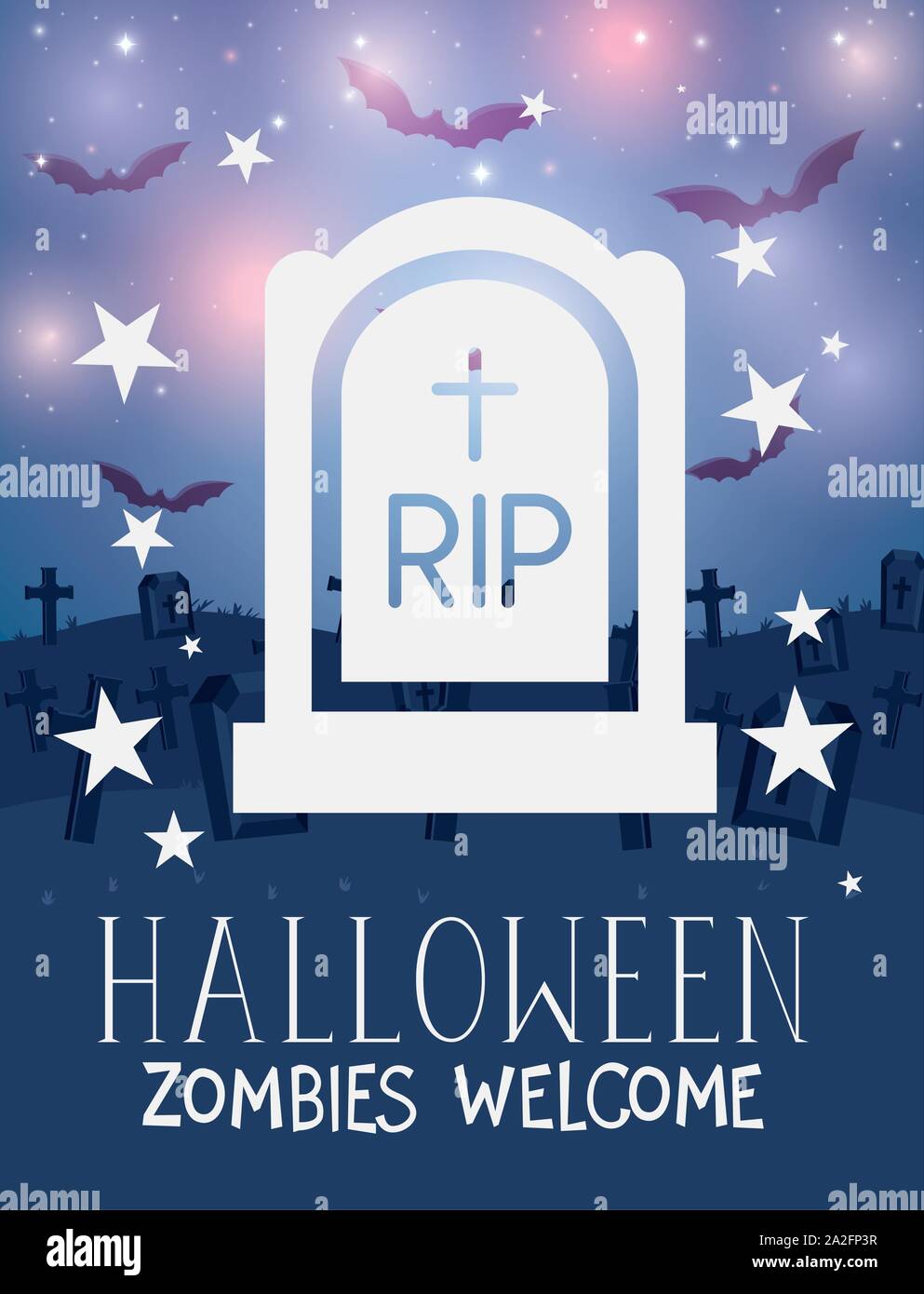 Halloween zombies welcome design ,vector illustration Stock Vector ...