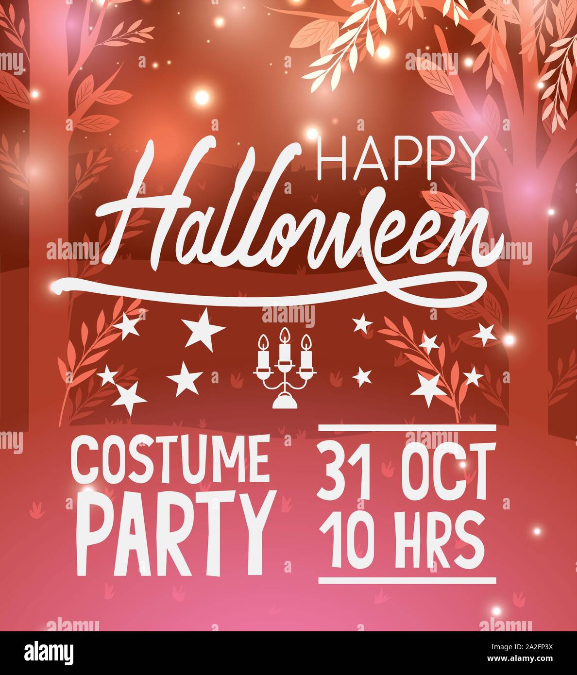 Halloween party card design ,vector illustration Stock Vector Image ...