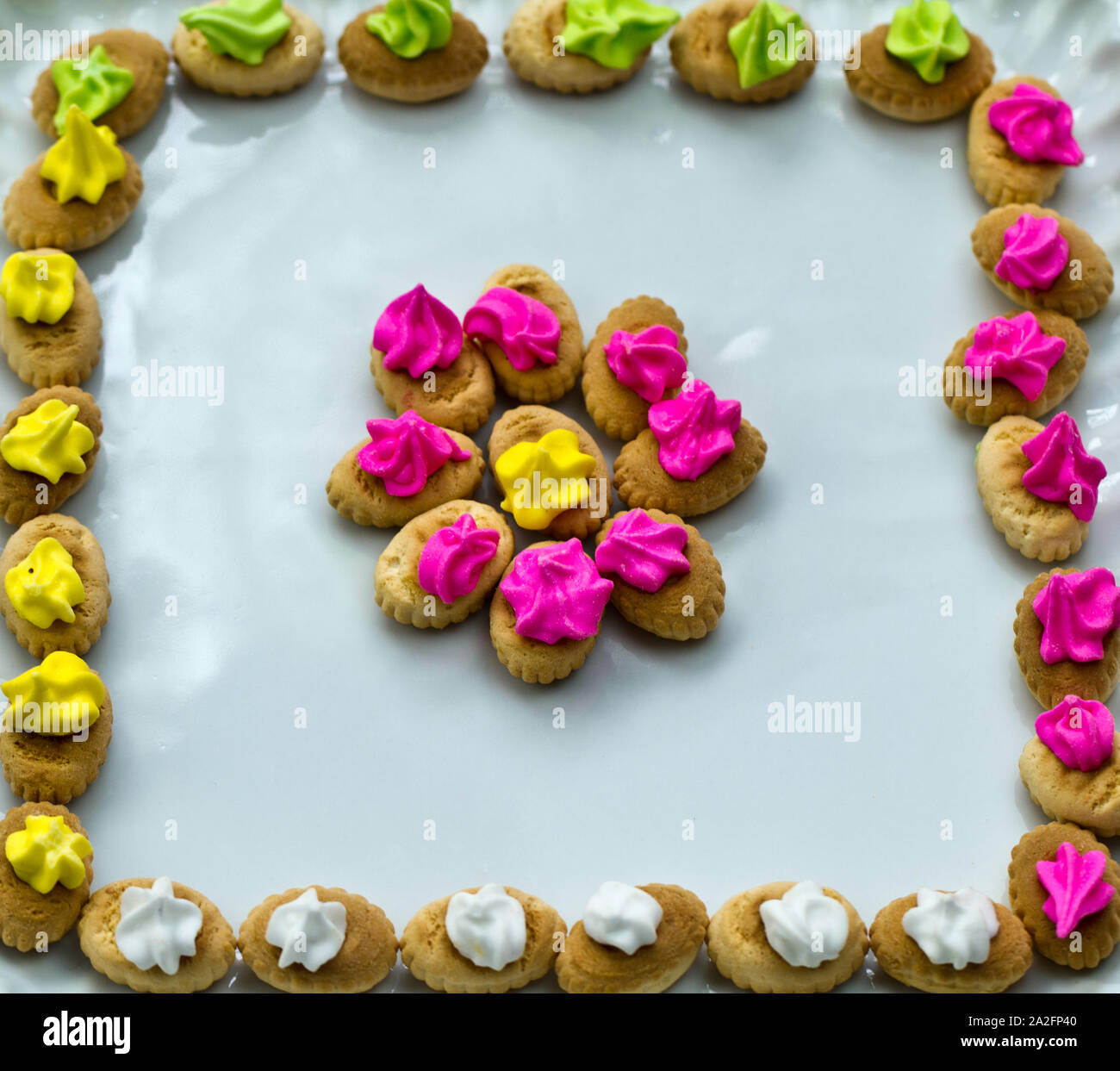 sugar cookies on white rectangular plate Stock Photo - Alamy