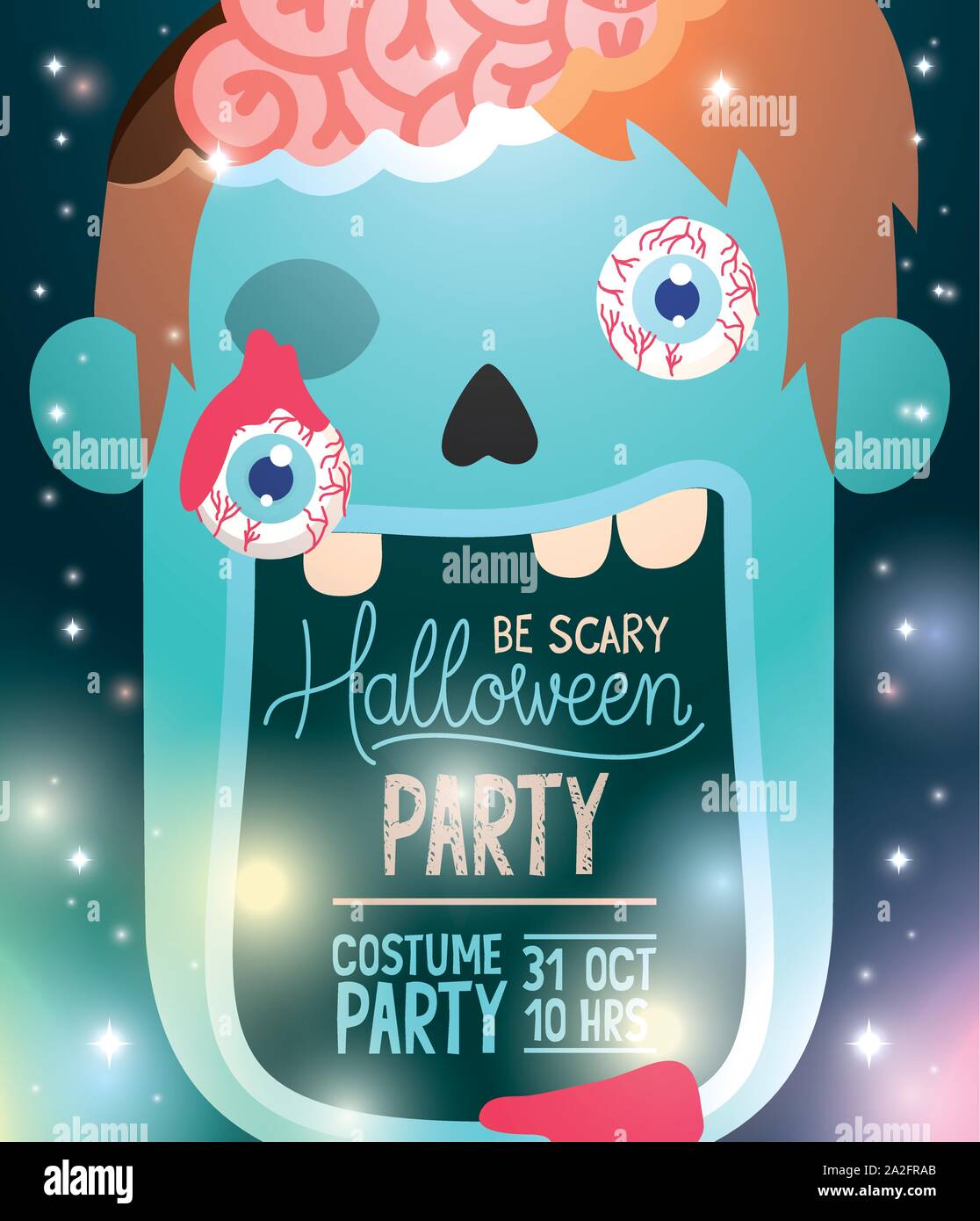 Halloween party card design ,vector illustration Stock Vector Image ...