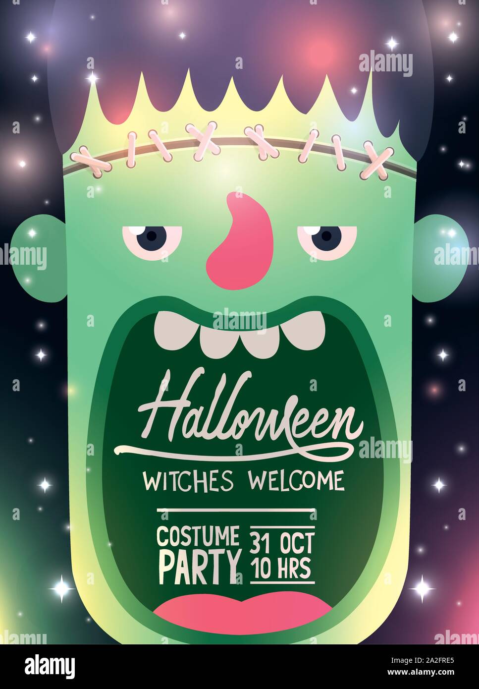 Halloween party card design ,vector illustration Stock Vector Image ...