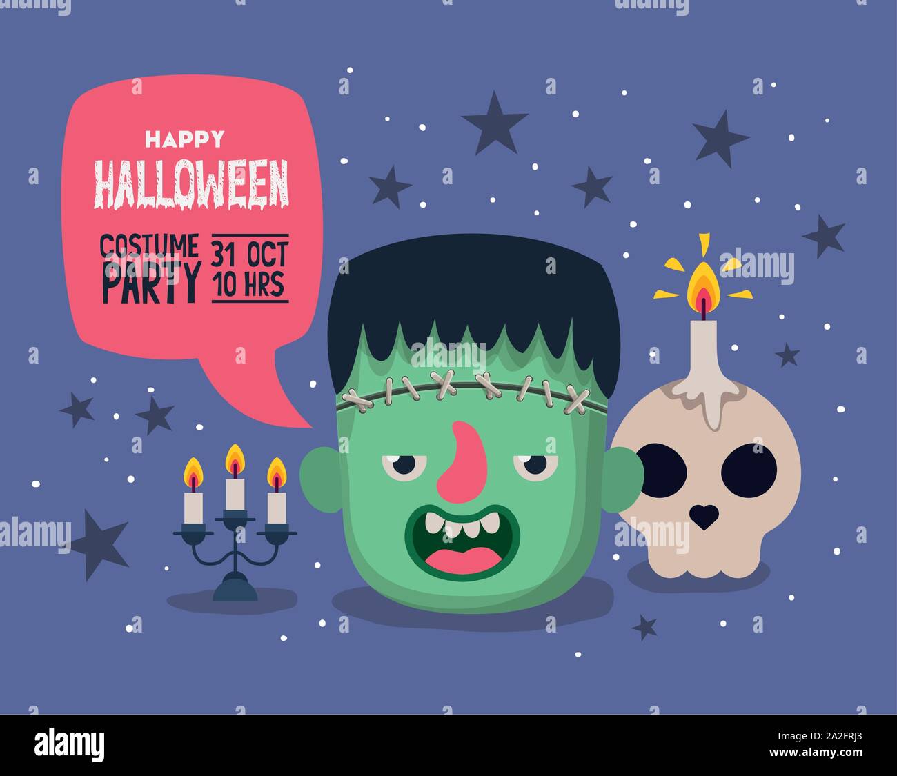 Halloween party card design ,vector illustration Stock Vector Image ...