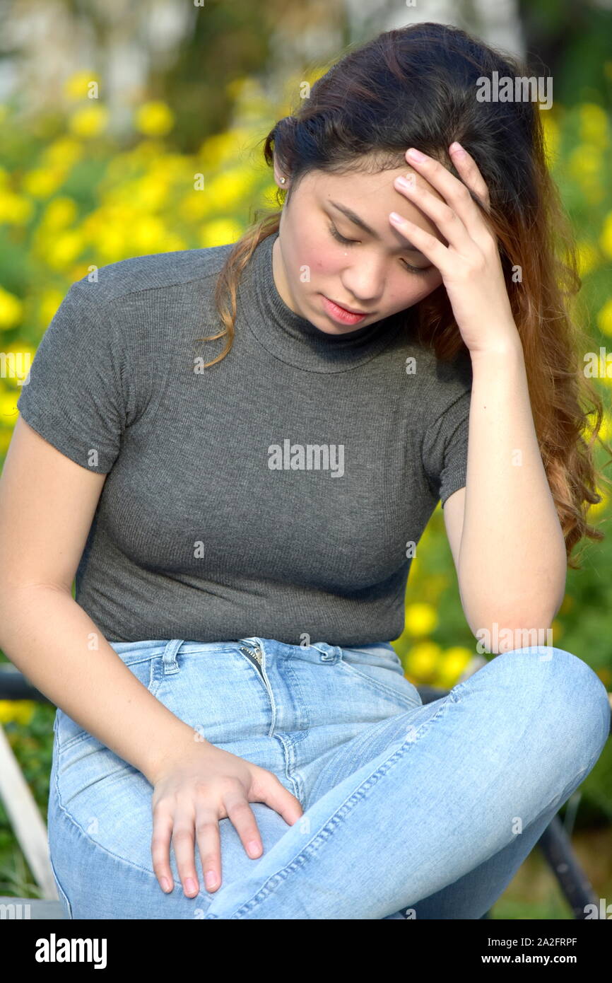 A Worried Female Woman Stock Photo - Alamy