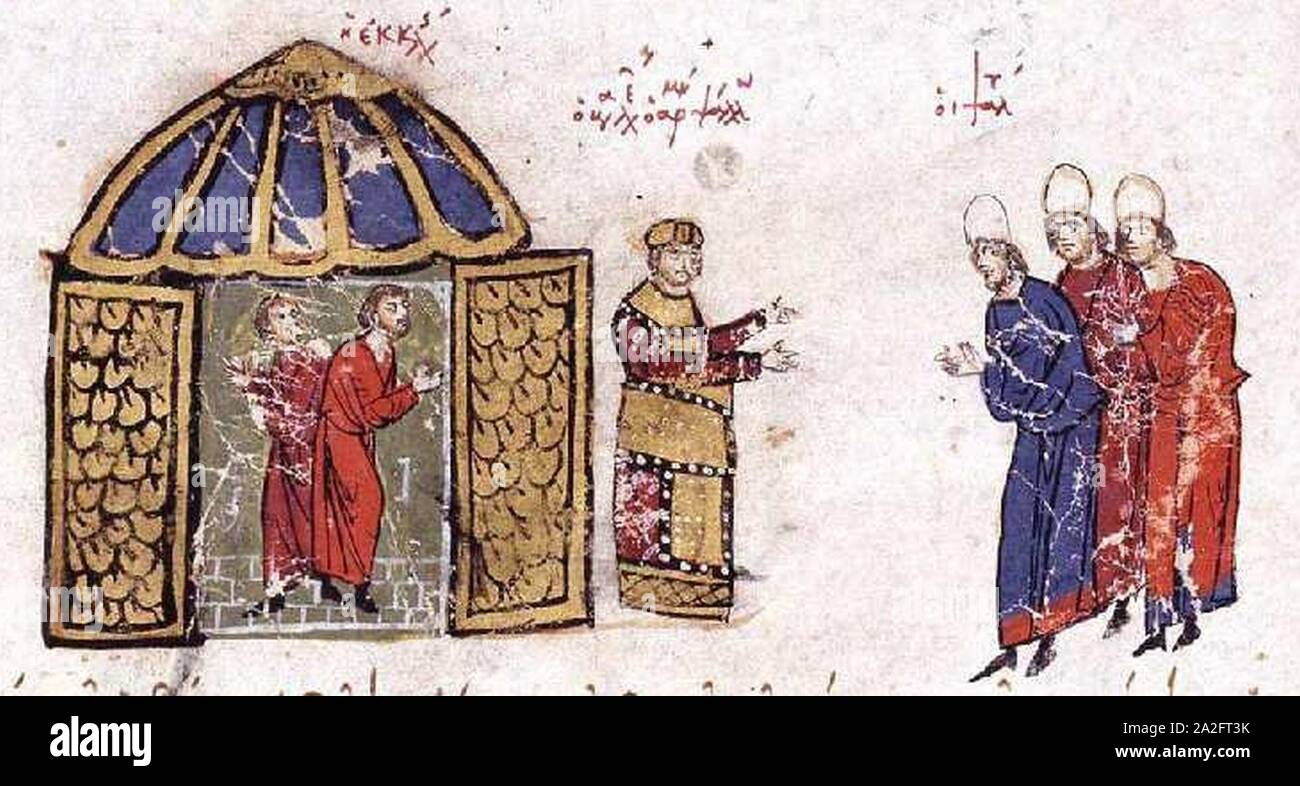 Emperor Leo V leading the chanting at Christmas Stock Photo - Alamy