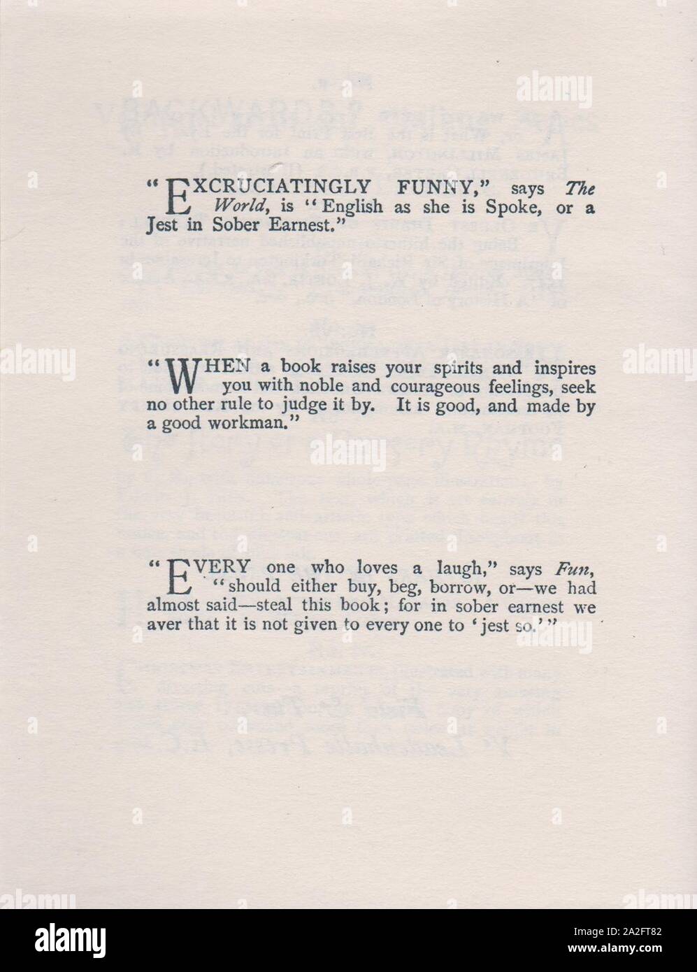 English As She Is Spoke Press Stock Photo - Alamy