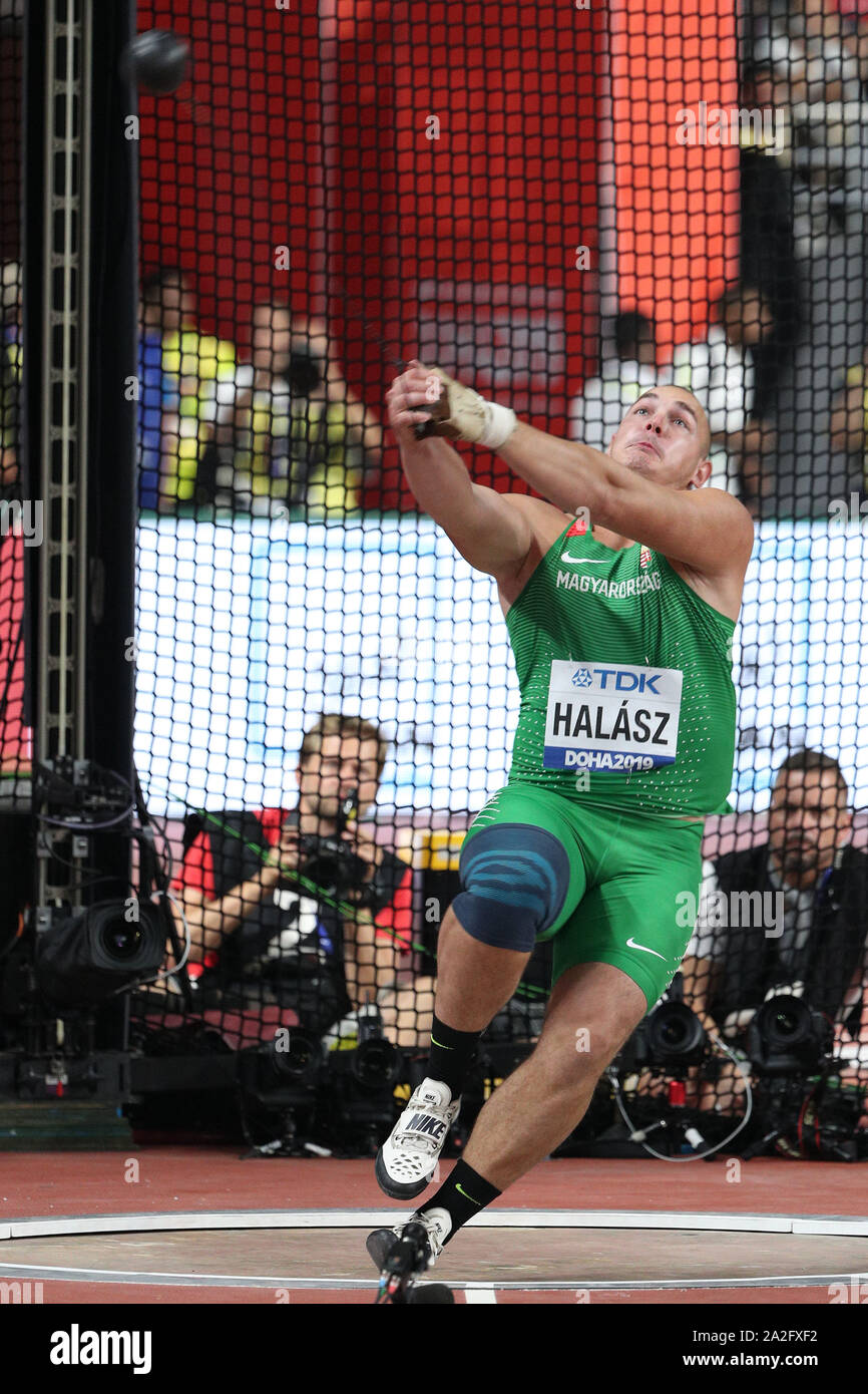 Doha, Qatar. 2nd Oct, 2019. Bence Halasz of Hungary competes during the ...