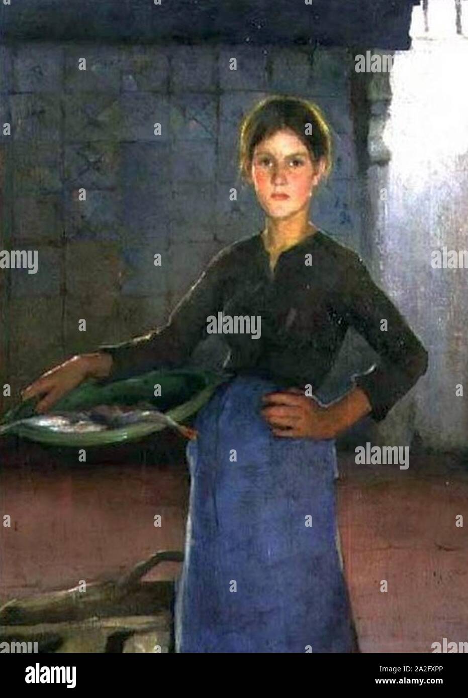 Elizabeth Adela Forbes - The Zandvoort Fishergirl 1884 Stock Photo - Alamy