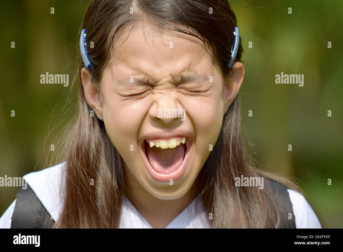 A Stressed Girl Student Stock Photo - Alamy