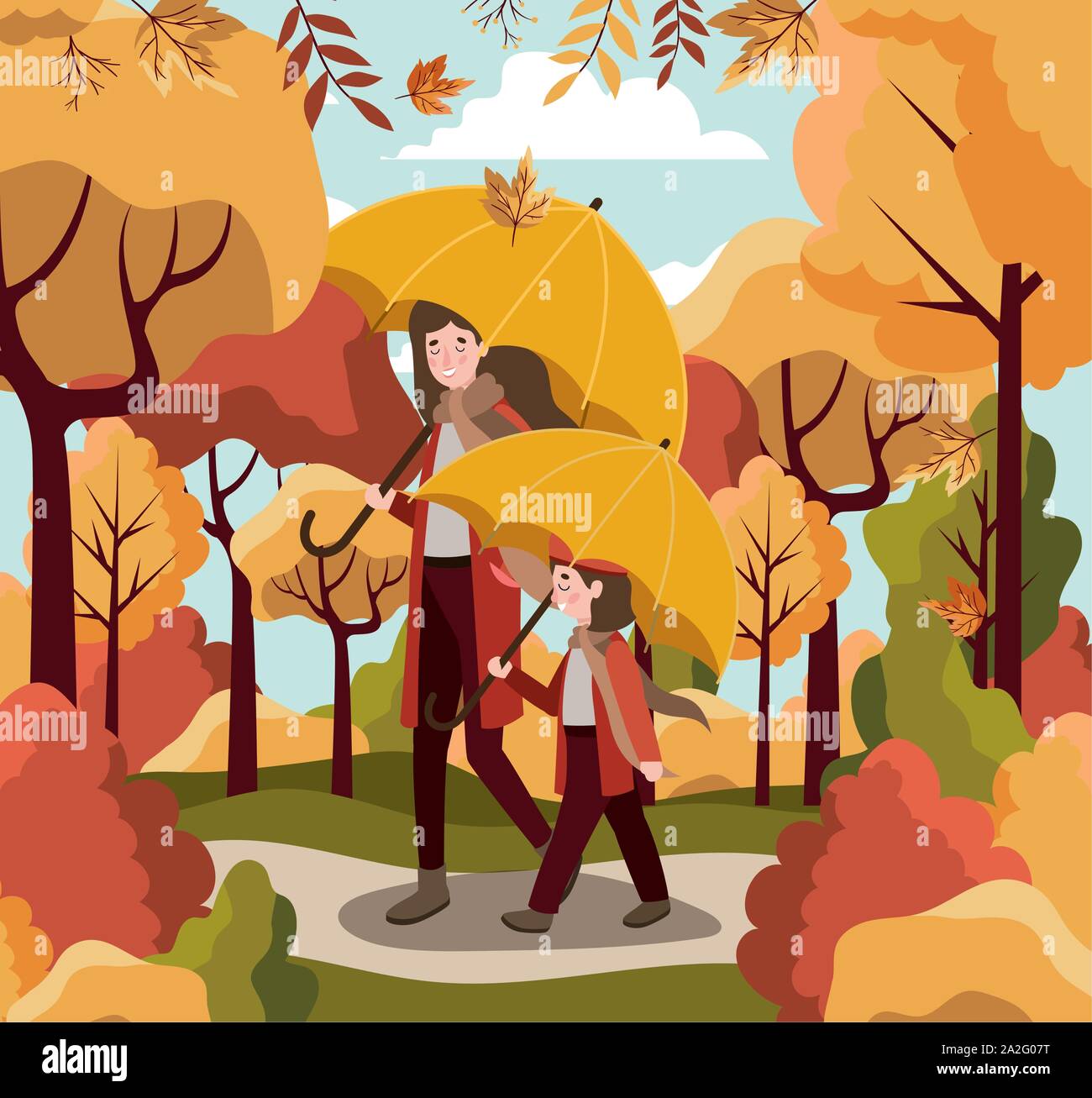 Family and Autumn season design Stock Vector Image & Art - Alamy