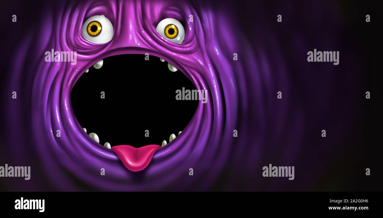 Purple monster mouth as an alien creature face with an open mouth as a ...