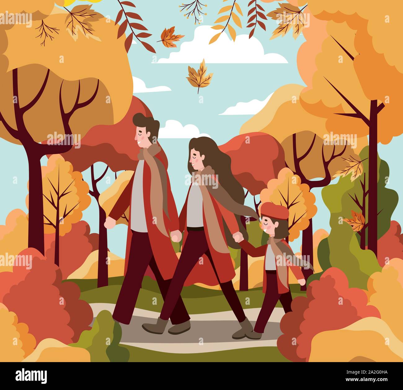 Family and autumn season design Stock Vector Image & Art - Alamy