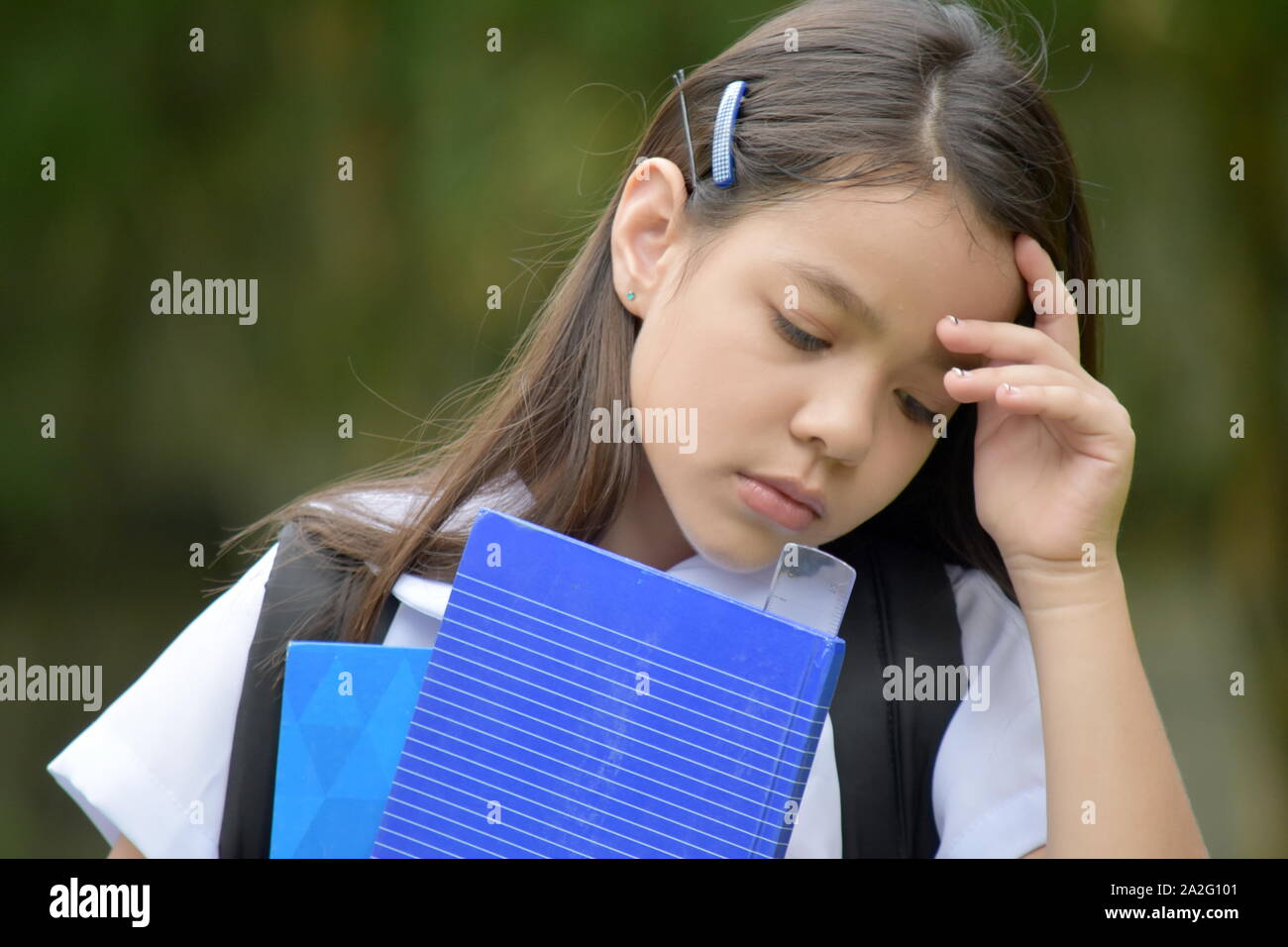 Sad Filipina Female Student Wearing Uniform Stock Photo - Alamy