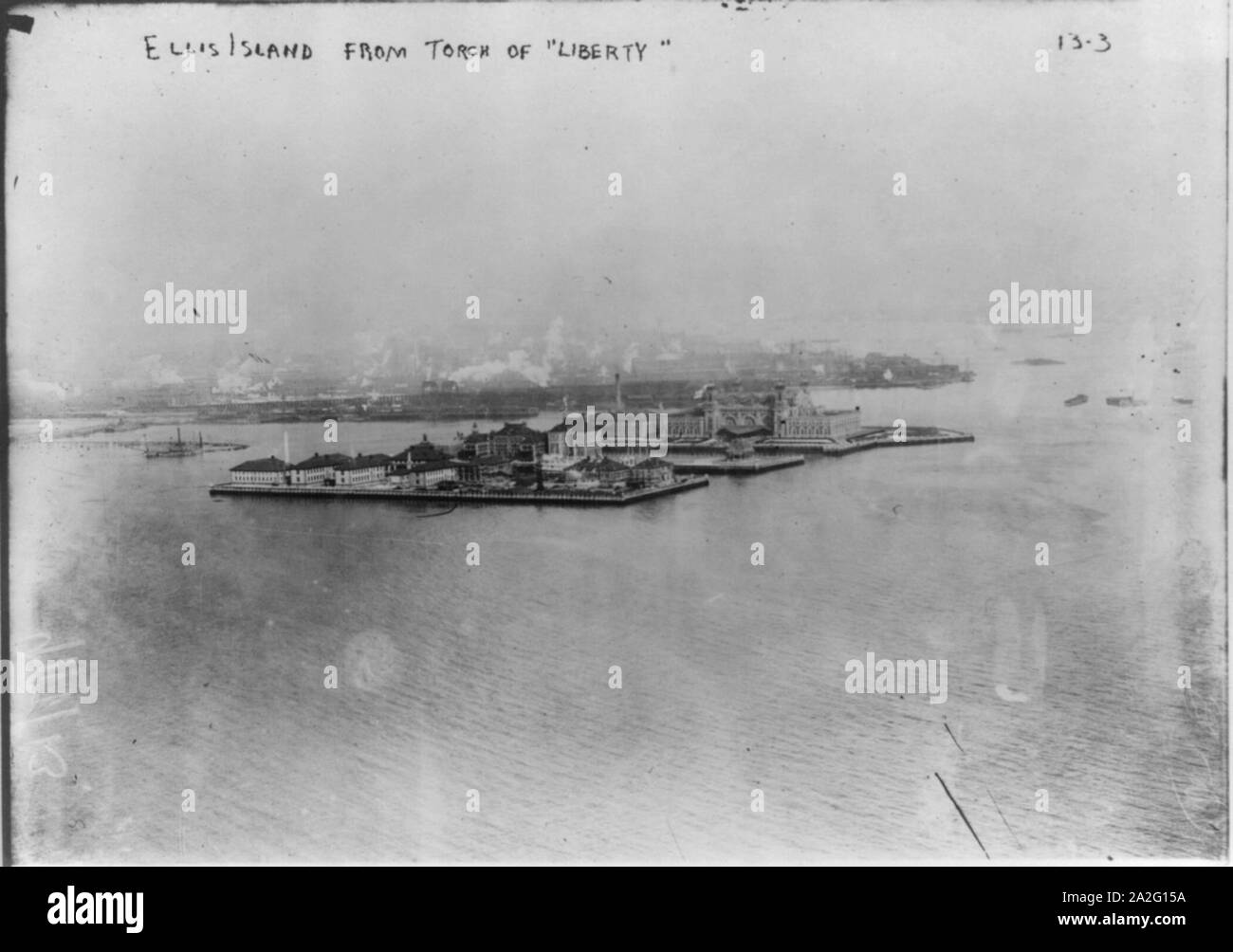 Liberty island and ellis island Black and White Stock Photos & Images ...