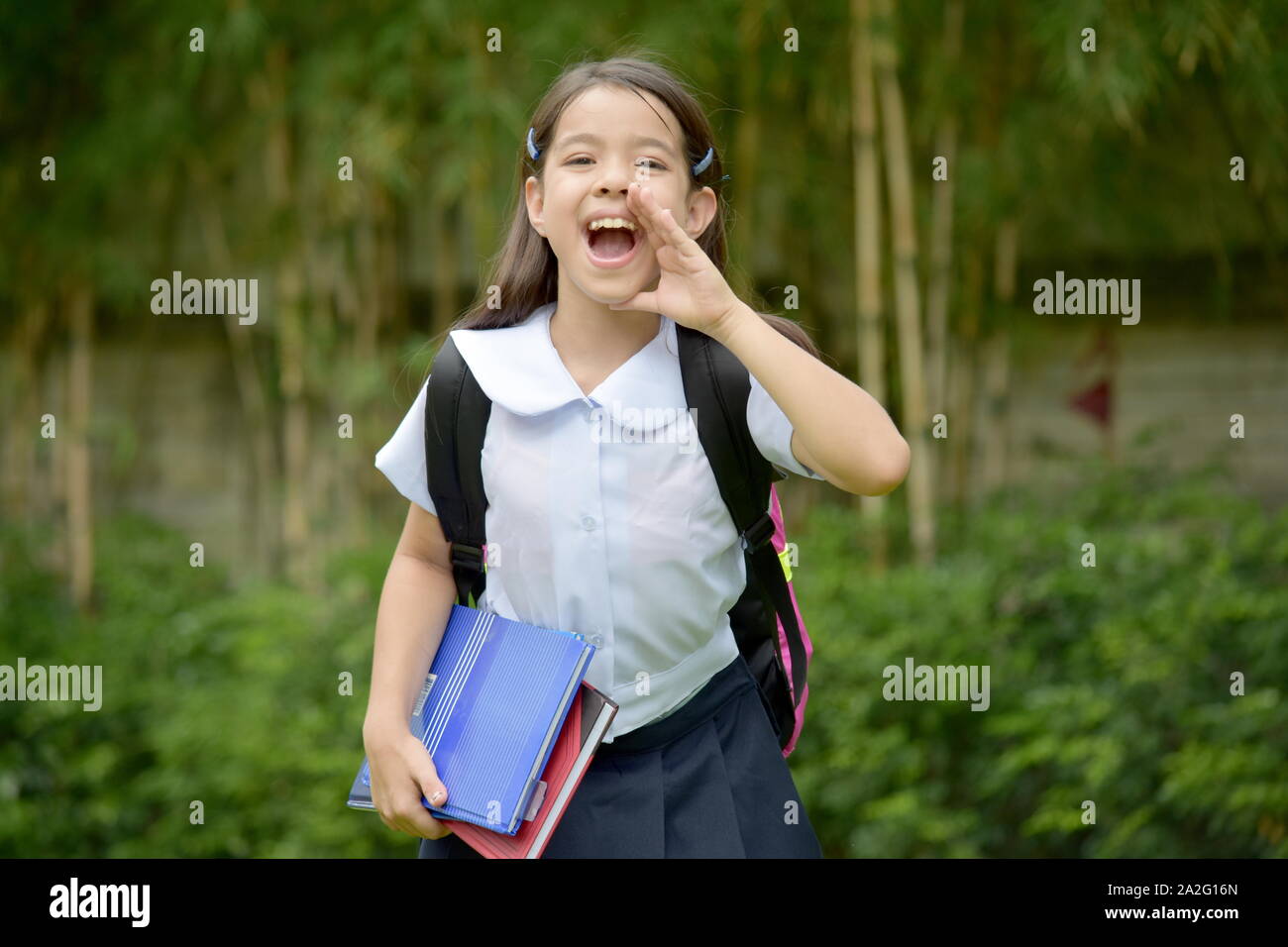 Prep Filipina Female Student Talking Wearing Uniform Stock Photo - Alamy