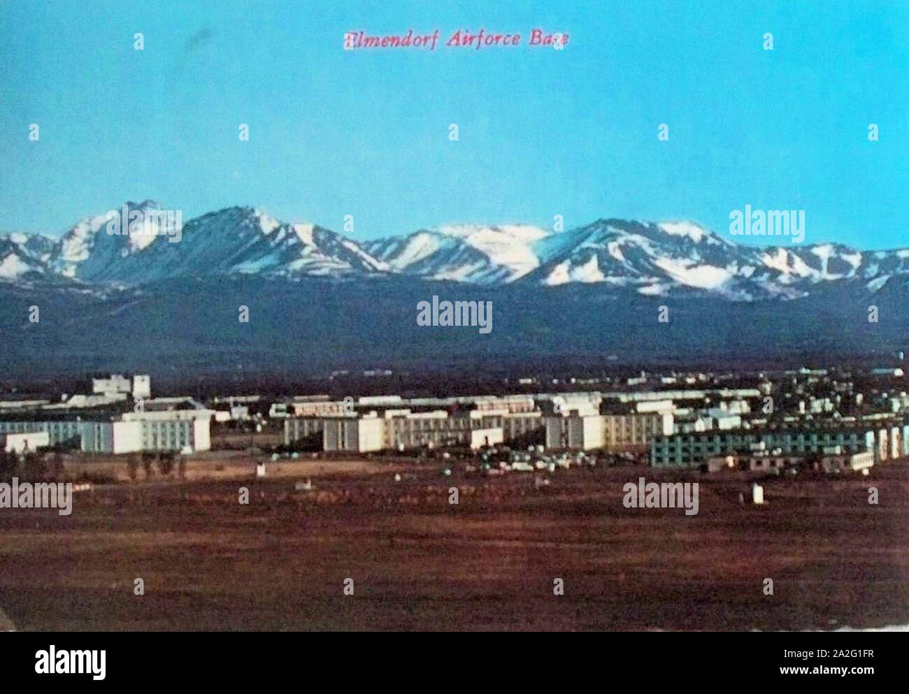 Elmendorf Air Force Base - Oblique Photo Postcard Stock Photo - Alamy