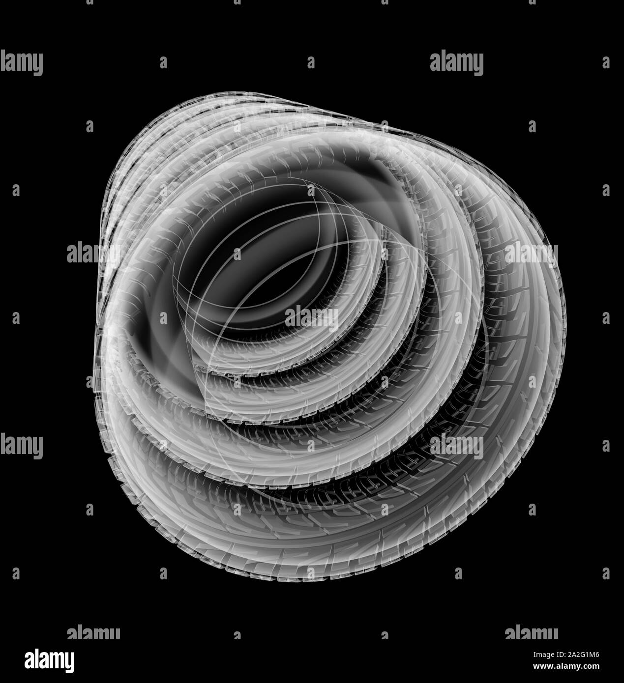 Car wheels X-Ray style. Isolated on black background. 3D illustration ...