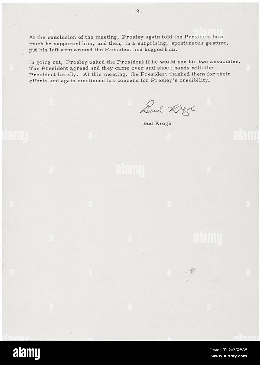 Elvis-Nixon Meeting Notes - Page 2 of 2 Stock Photo - Alamy