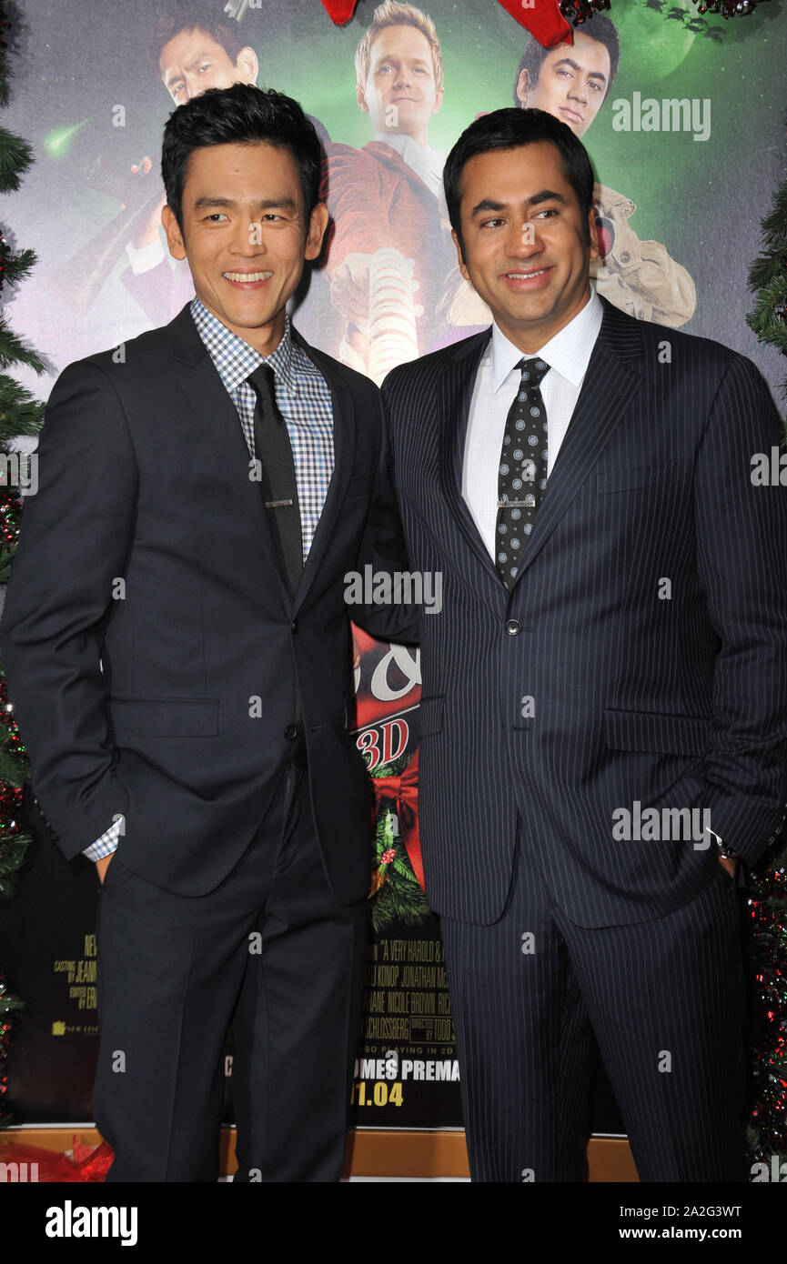 LOS ANGELES, CA. November 02, 2011: John Cho & Kal Penn (right) at the ...