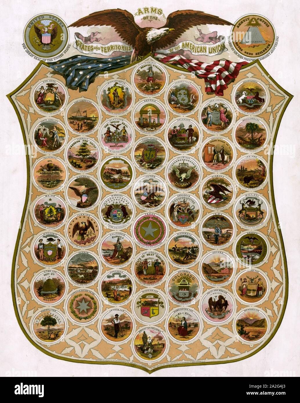 Emblems of USA 1876 (original Stock Photo - Alamy