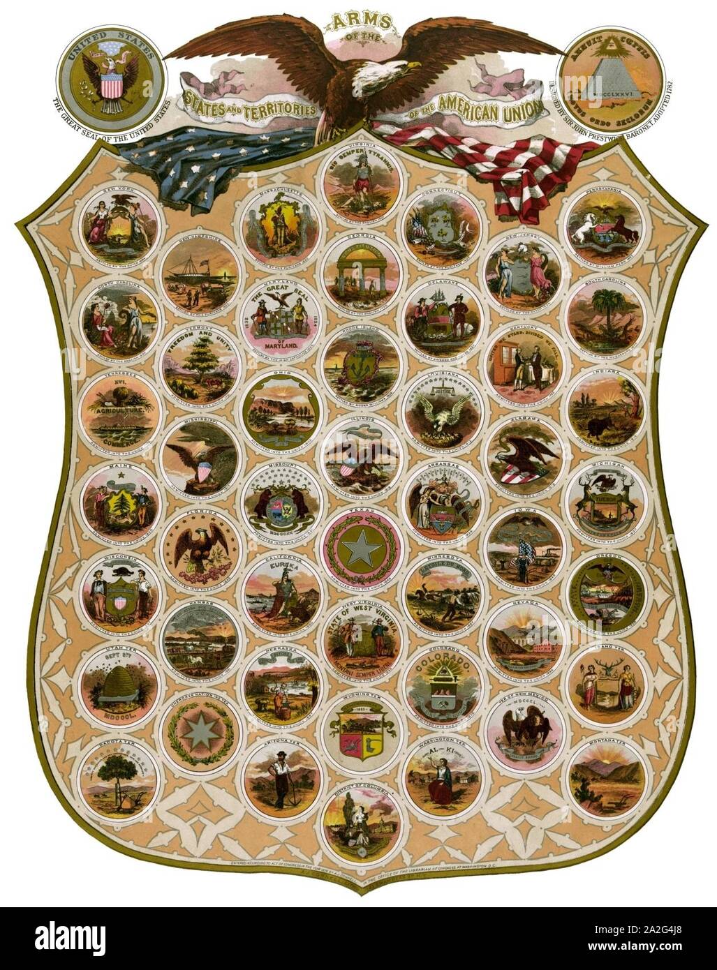 Emblems of USA 1876 Stock Photo - Alamy