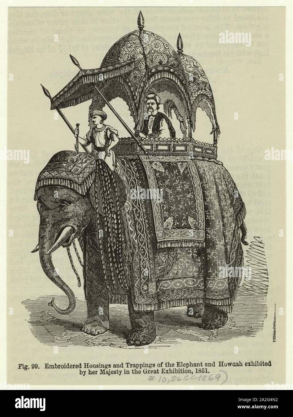 Embroidered housings and trappings of the elephant and Howdah exhibited ...