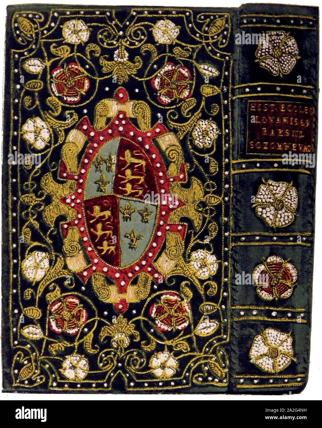 Embroidered bookbinding England 16th century Stock Photo - Alamy
