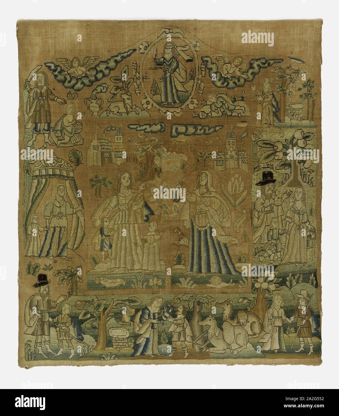 Embroidered Picture Frame (England), 17th century Stock Photo - Alamy