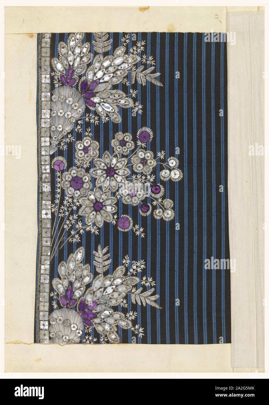 Embroidery Sample (France), late 18th–early 19th century Stock Photo ...