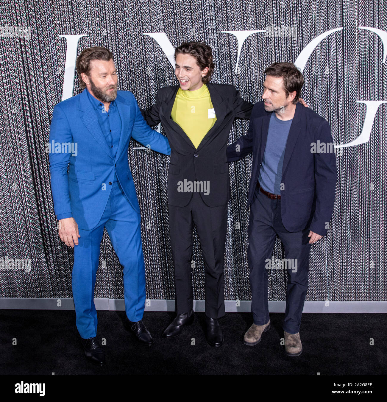 New York, NY, USA - October 2, 2019: Joel Edgerton, Timothée Chalamet ...