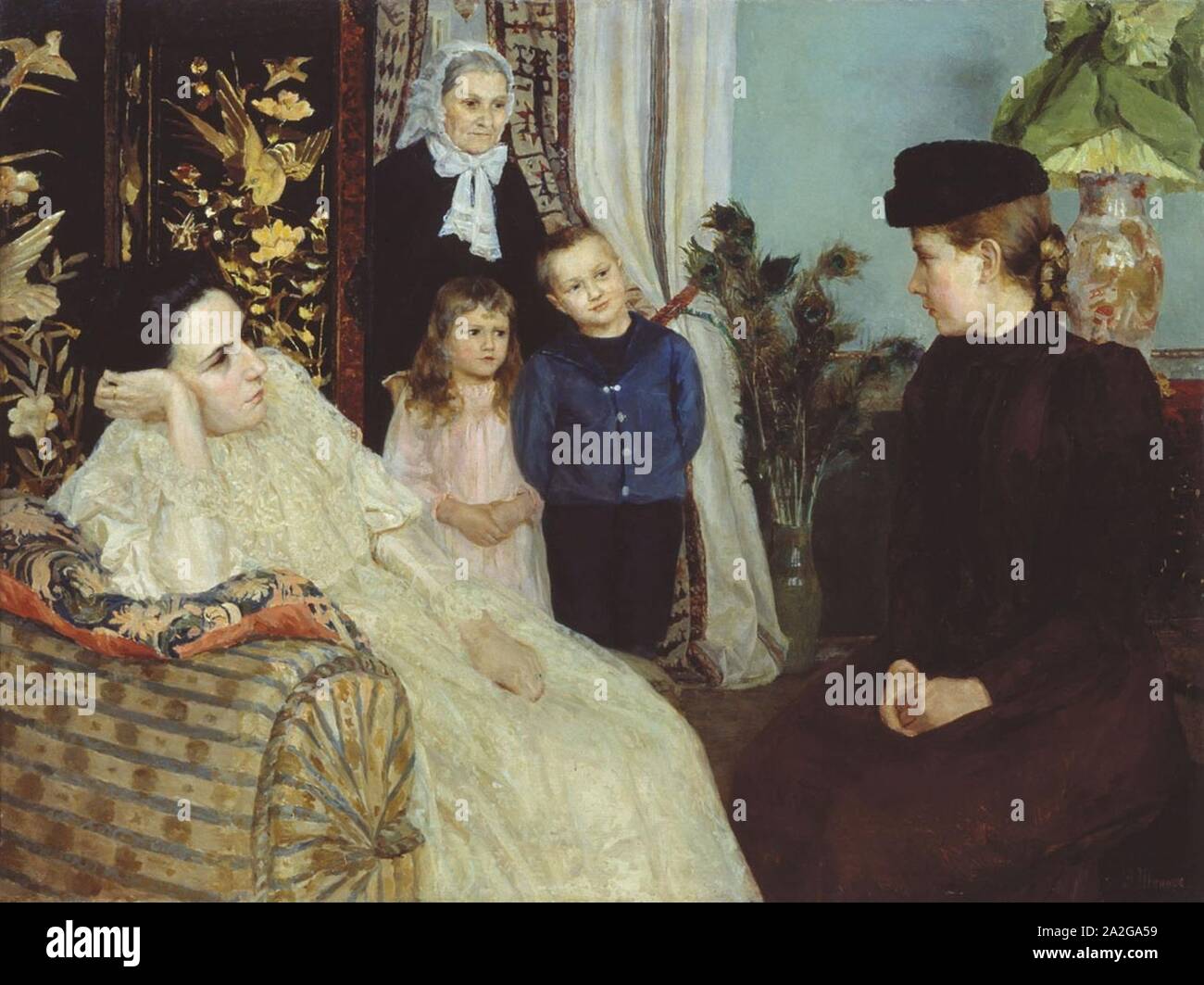 Emily Shanks Employing a Governess Stock Photo - Alamy