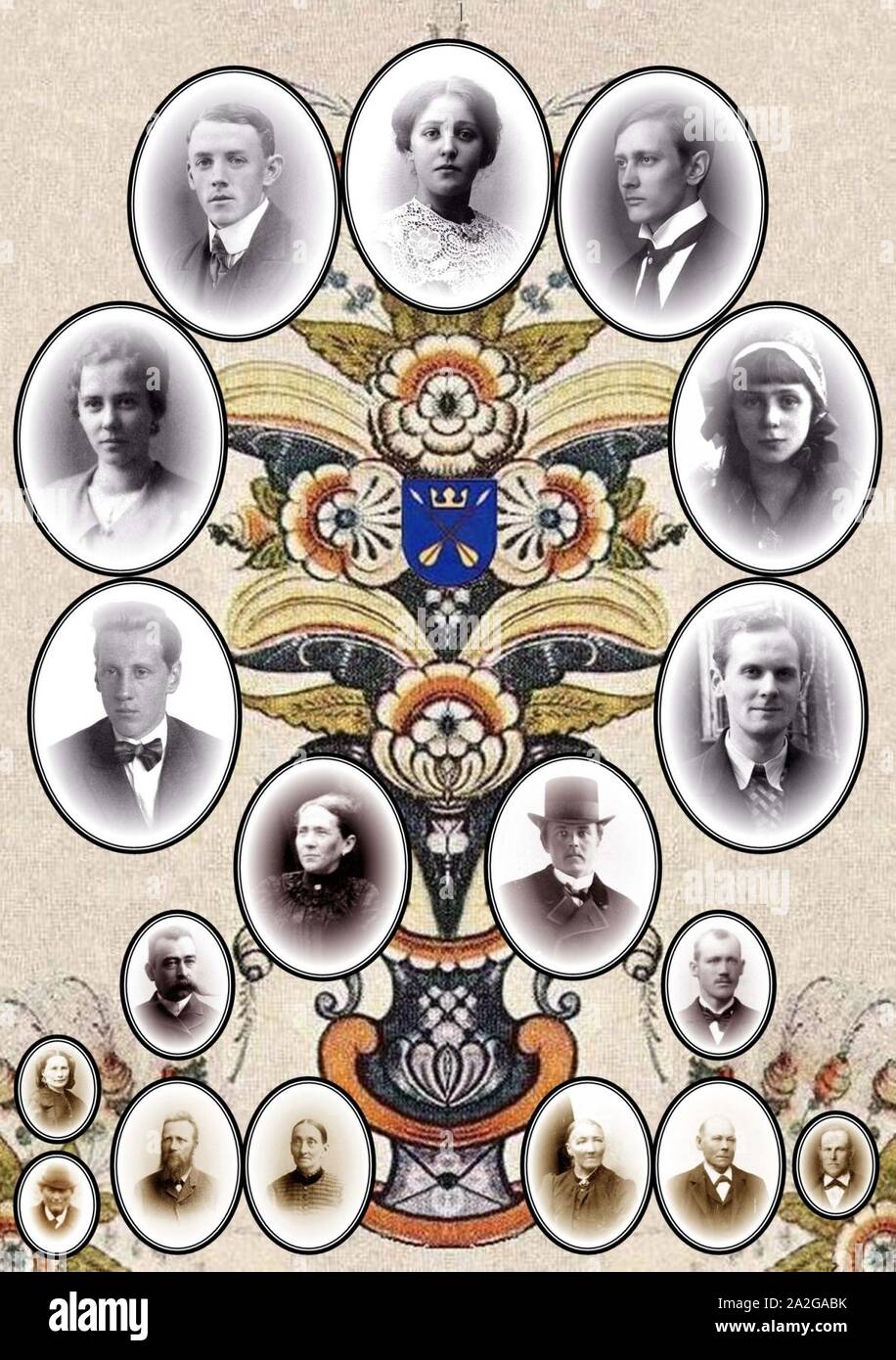 Emma & Carl J. Sandberg family tree Stock Photo - Alamy