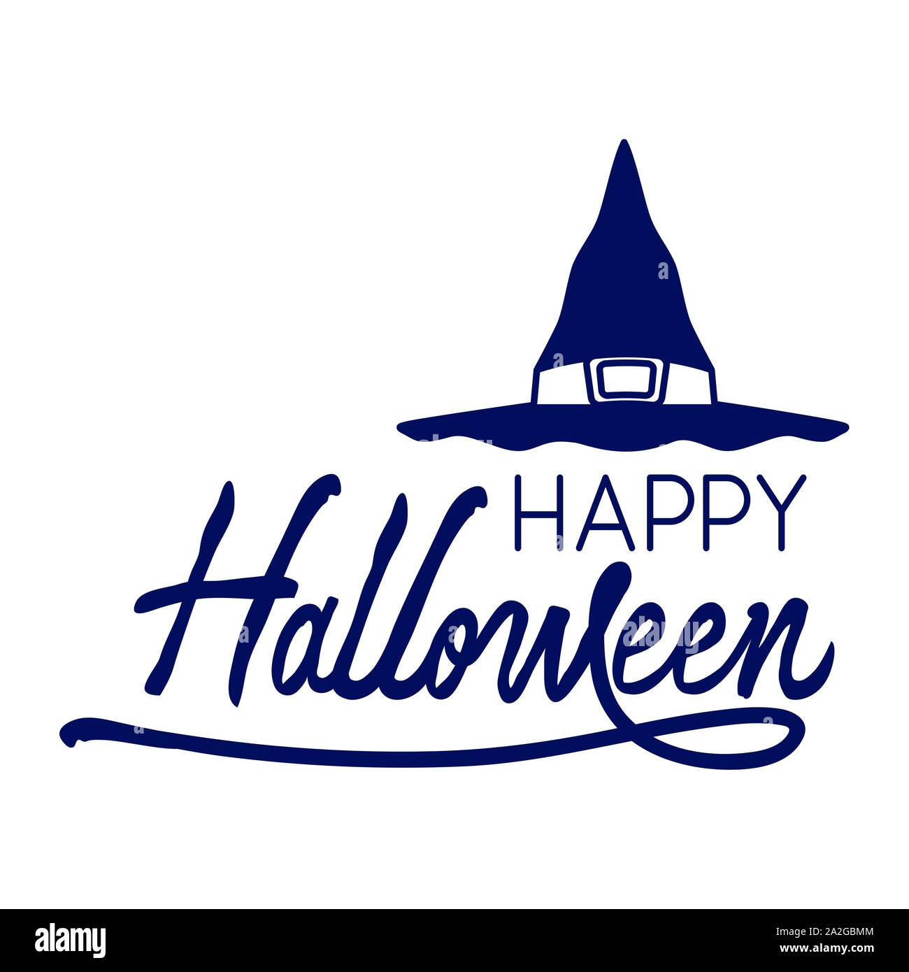 halloween witch hat accessory with calligraphy Stock Vector Image & Art ...