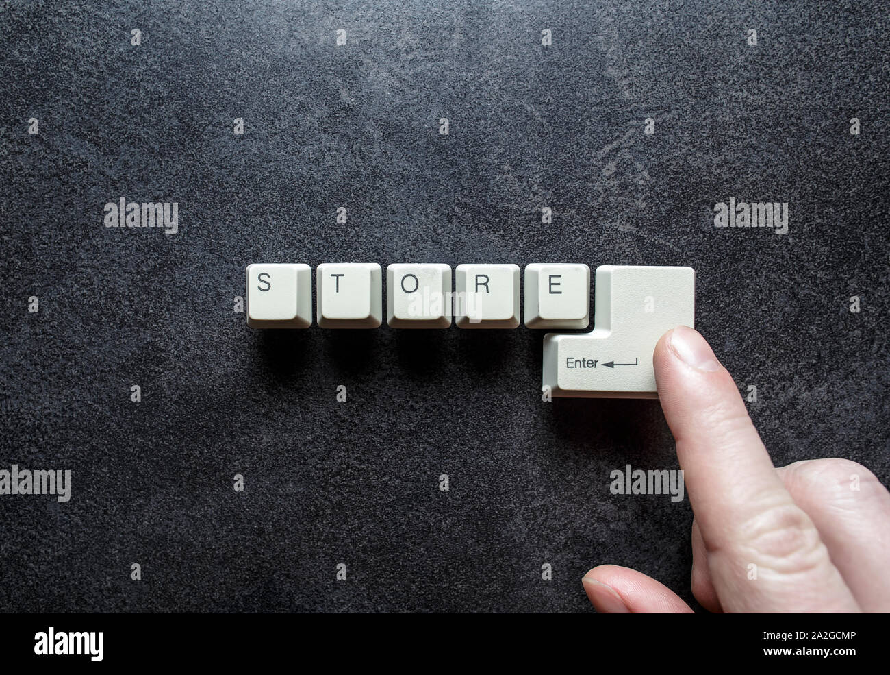 Internet shopping concept: Word store written using keyboard keys and ...