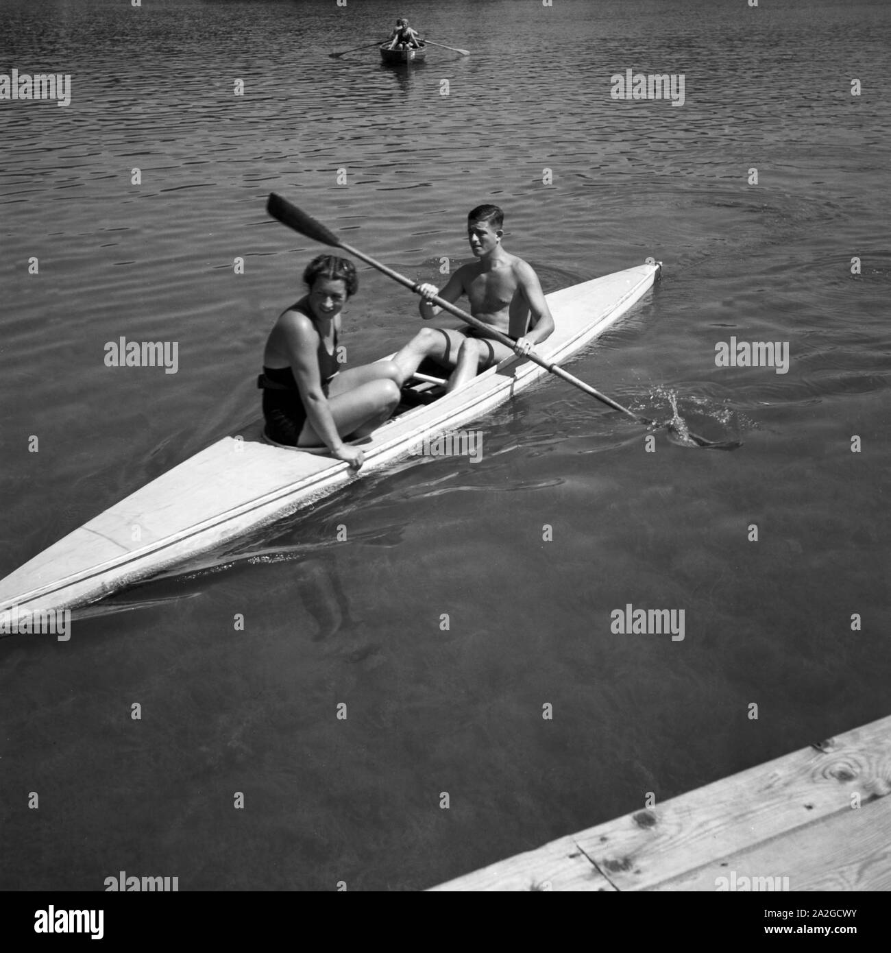 Dock on lake in Black and White Stock Photos & Images - Alamy