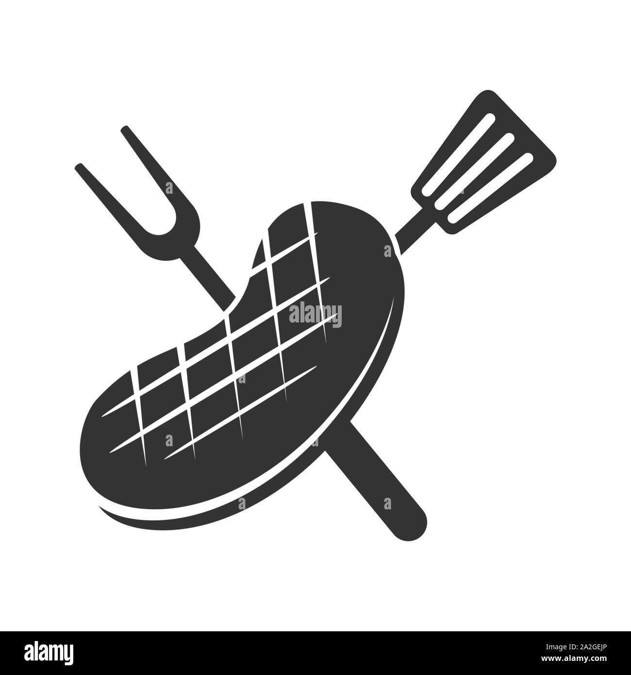 Barbecue beef roast logo template vector badge Design Isolated Stock ...