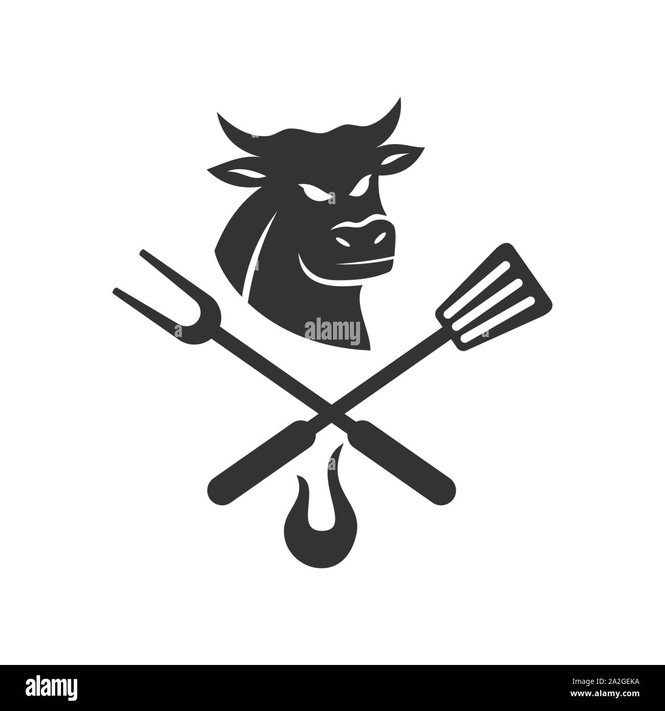 Barbecue Beef logo template vector badge Design Isolated Stock Vector ...