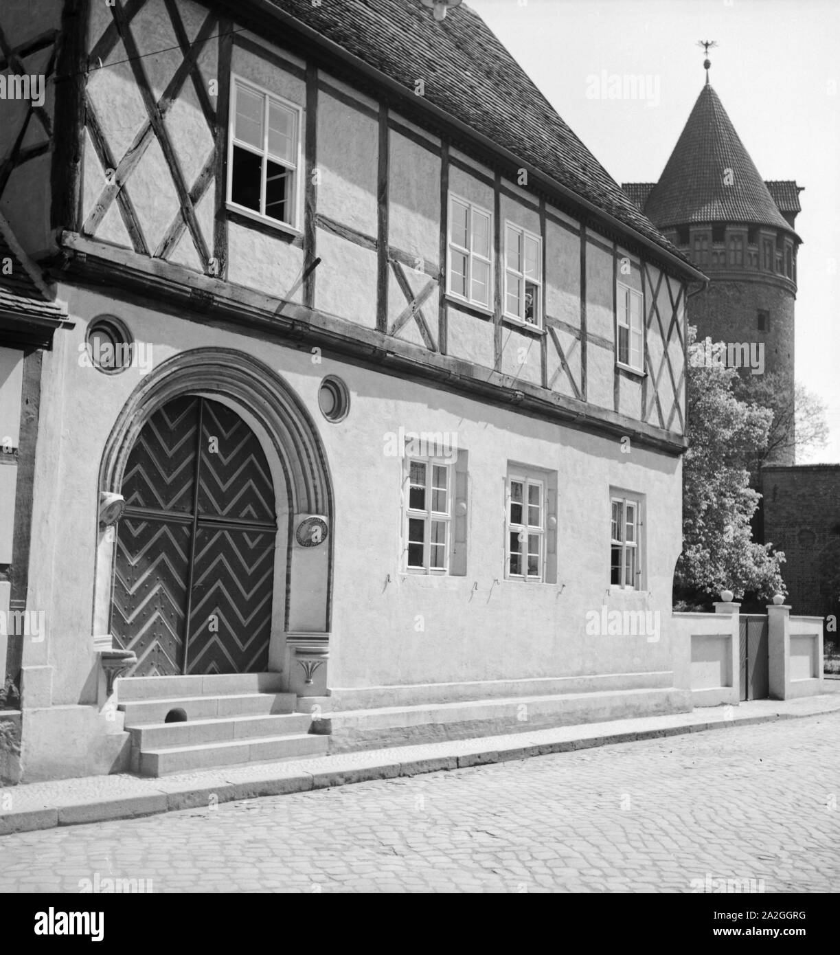 Hanseatic city of tangermunde Black and White Stock Photos & Images - Alamy