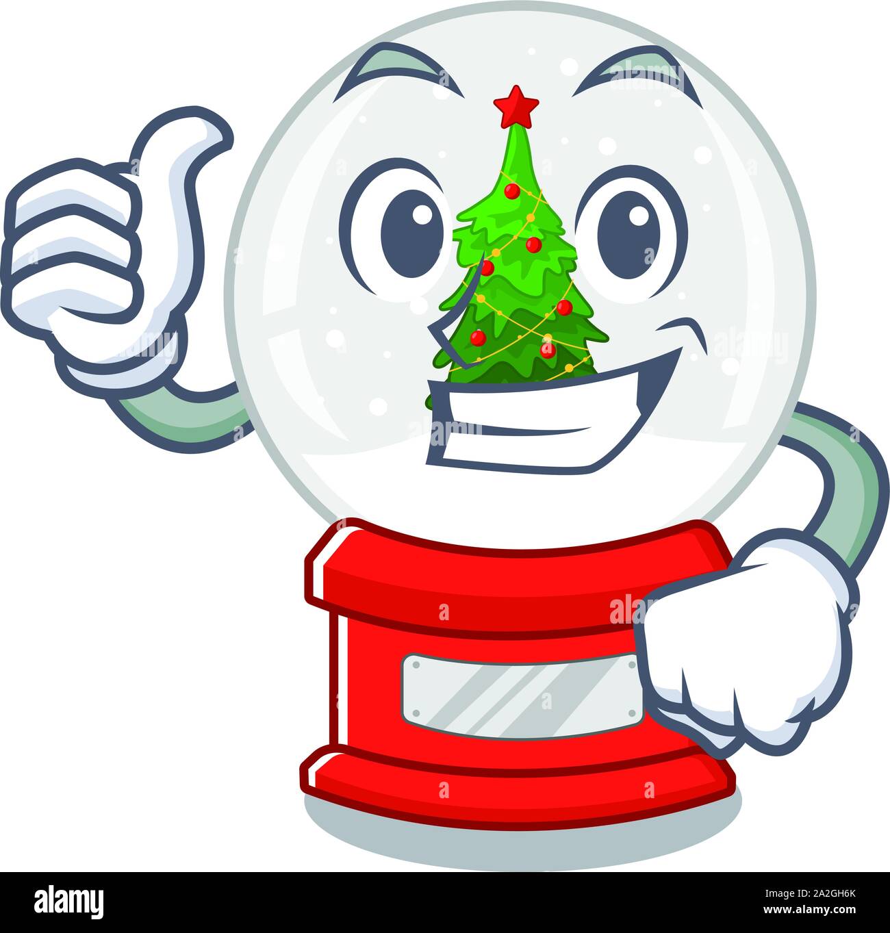 Thumbs up christmas snow globe the cartoon shape Stock Vector Image ...