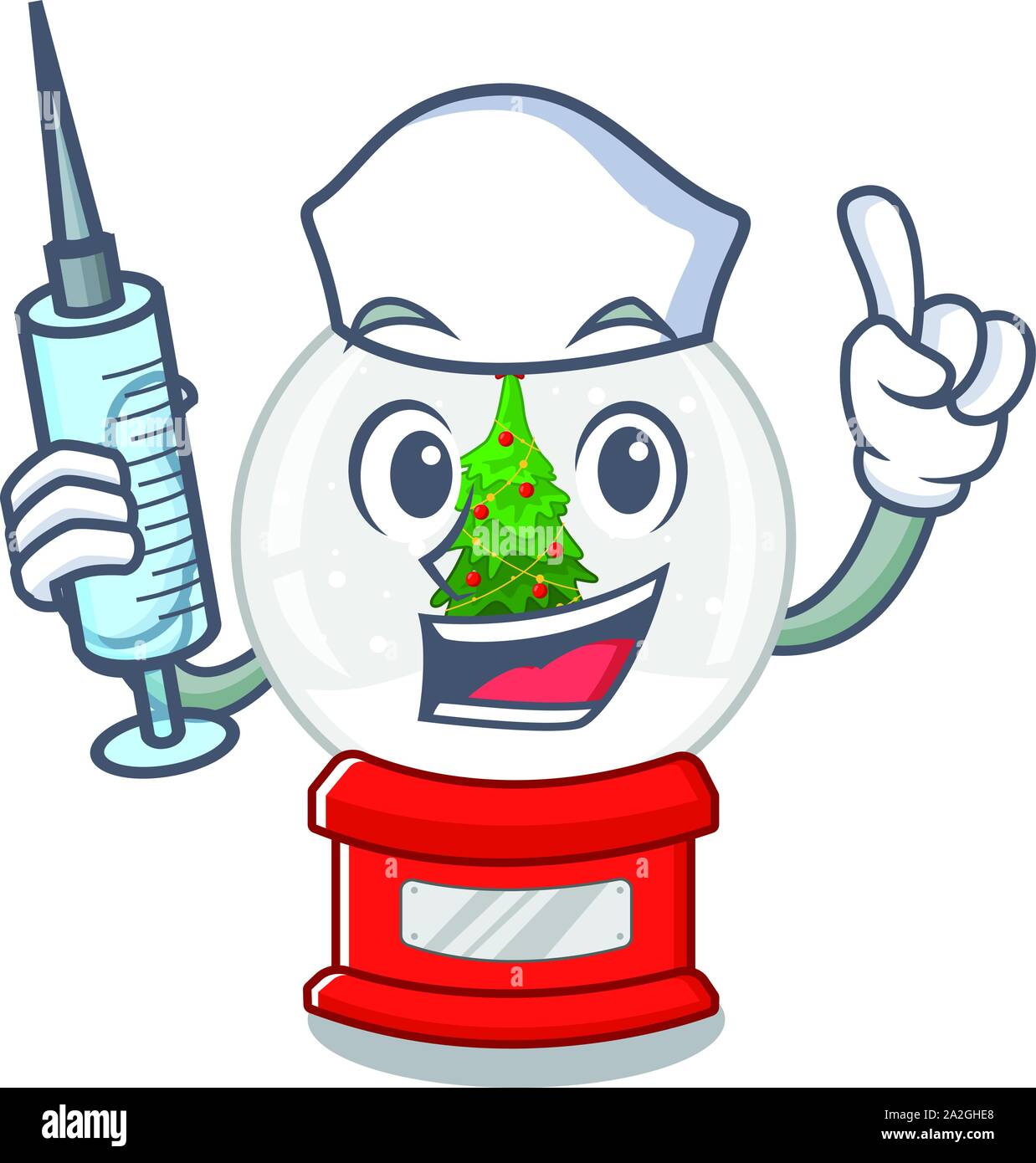Nurse christmas snow globe the cartoon shape Stock Vector Image & Art ...