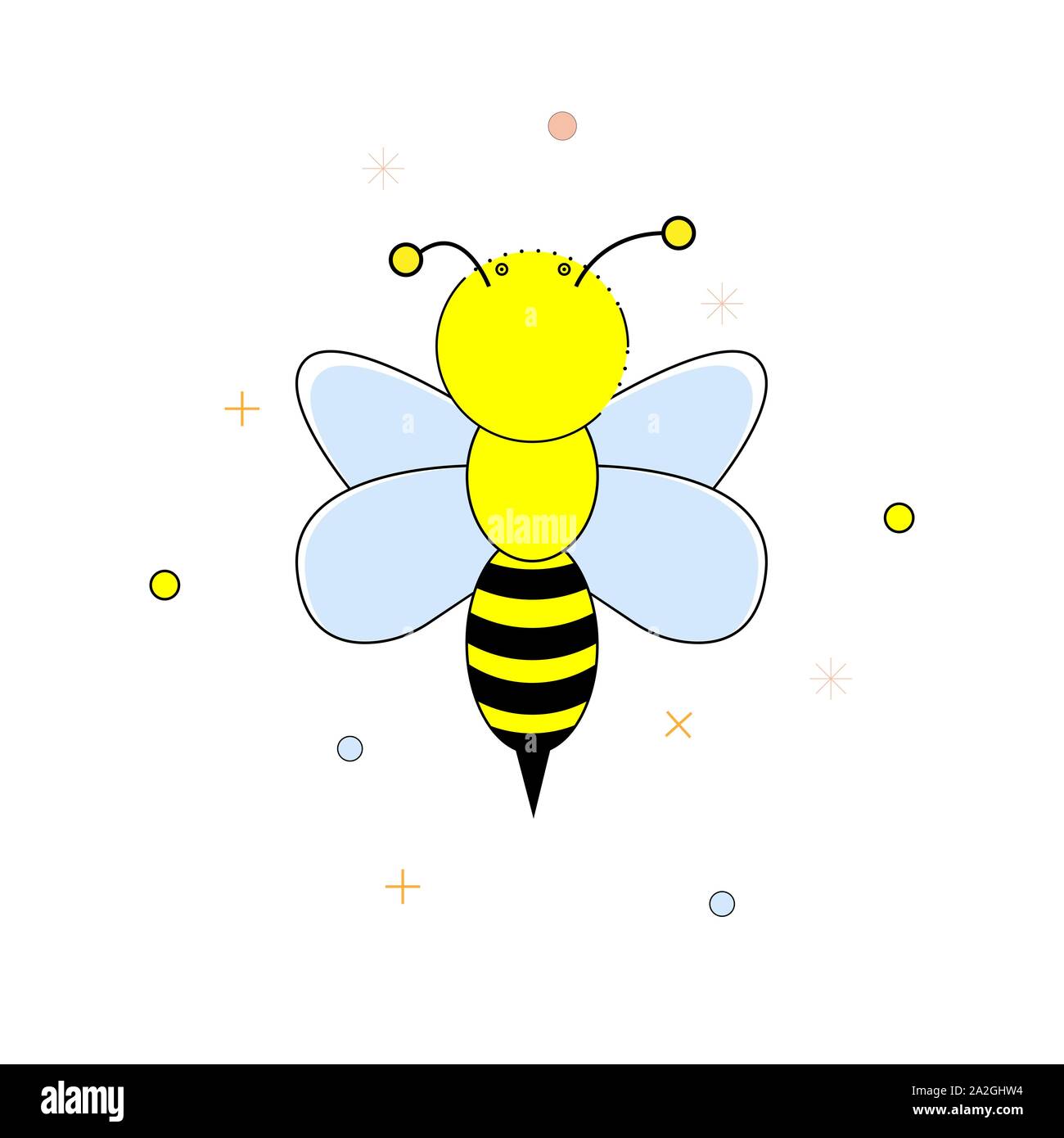 Cartoon bee on a white background. Vector illustration Stock Vector ...