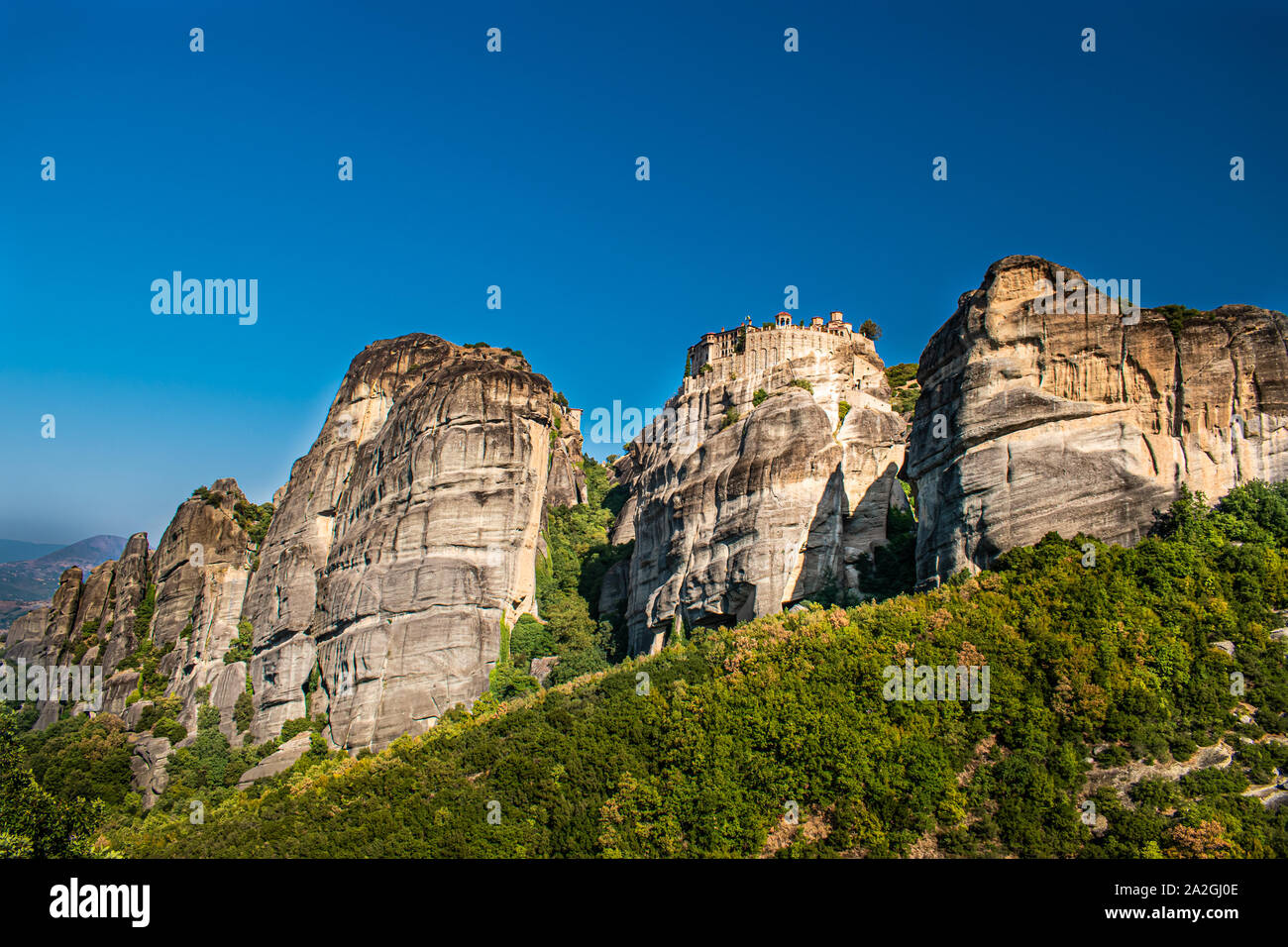 Monastery Meteora Greece. Stunning panoramic landscape. View of ...
