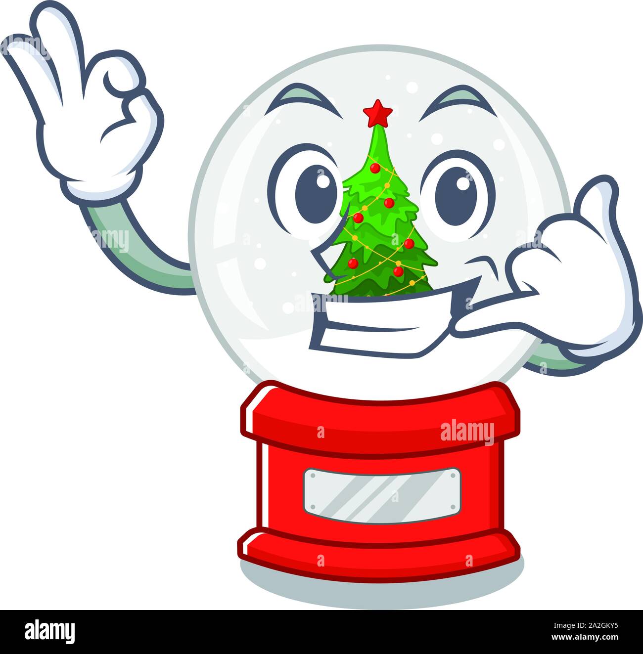 Call me miniature christmas snow globe cartoon shape Stock Vector Image ...