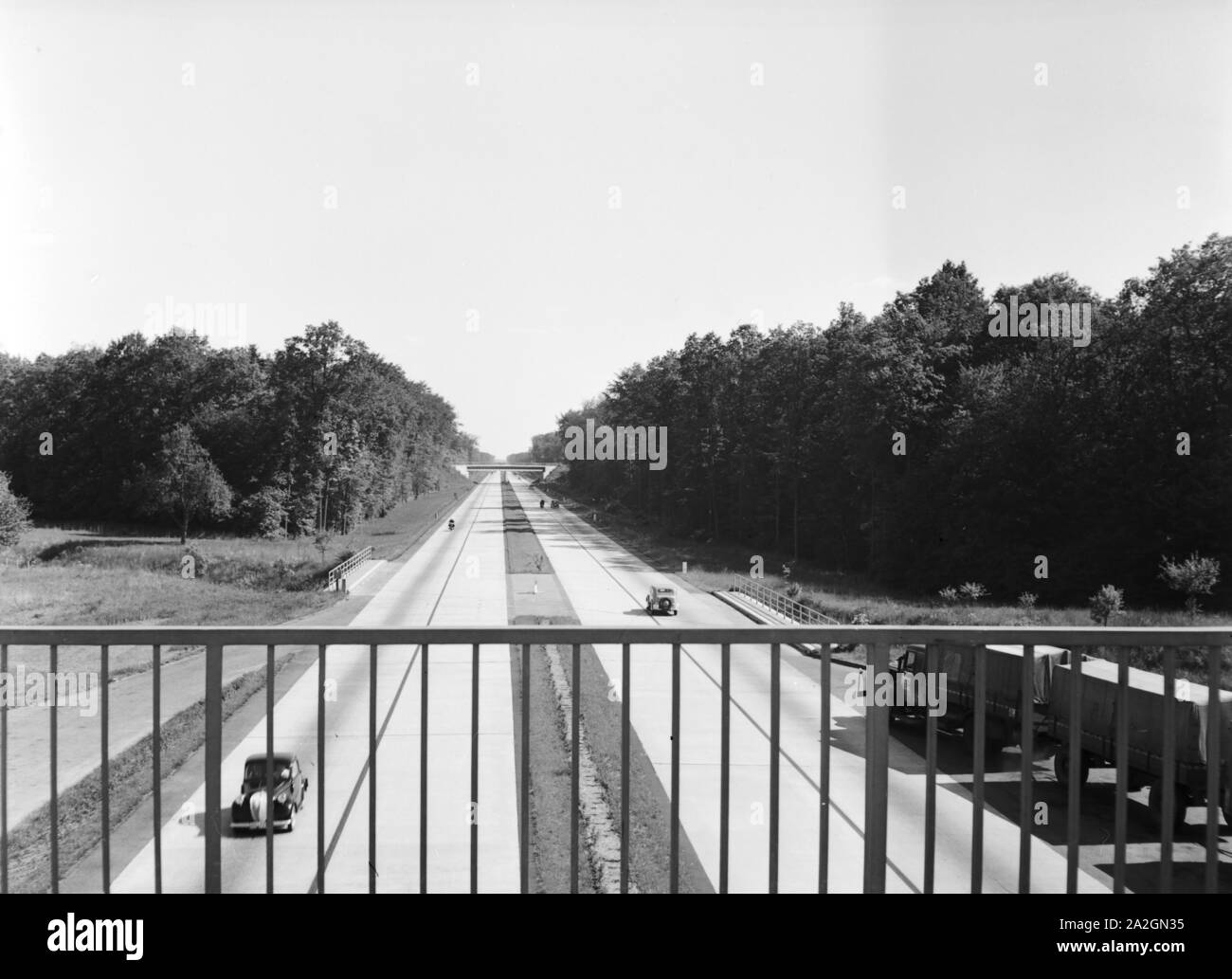 Streckenführung der Reichsautobahn, Deutschland 1930er Jahre. The ...
