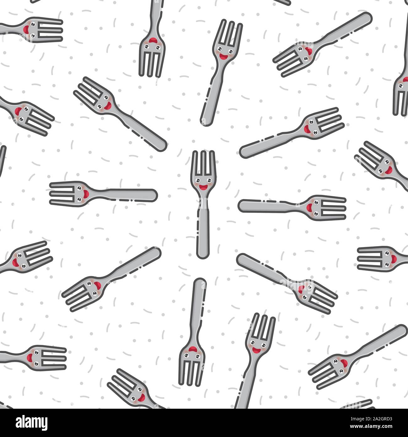 A Cute Illustration Background of Fork with gray Color Stock Vector ...