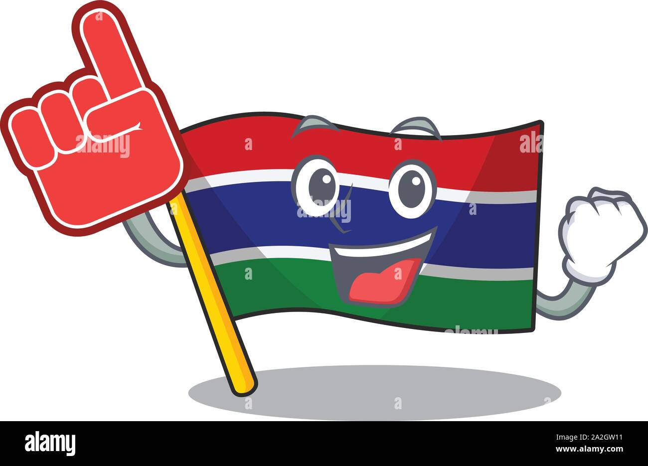 Foam finger flag gambia placed in mascot drawer Stock Vector Image ...