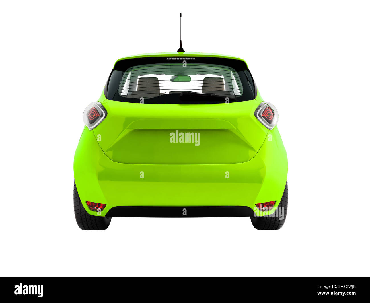 Modern light green electric car hatchback for carrying passengers at ...