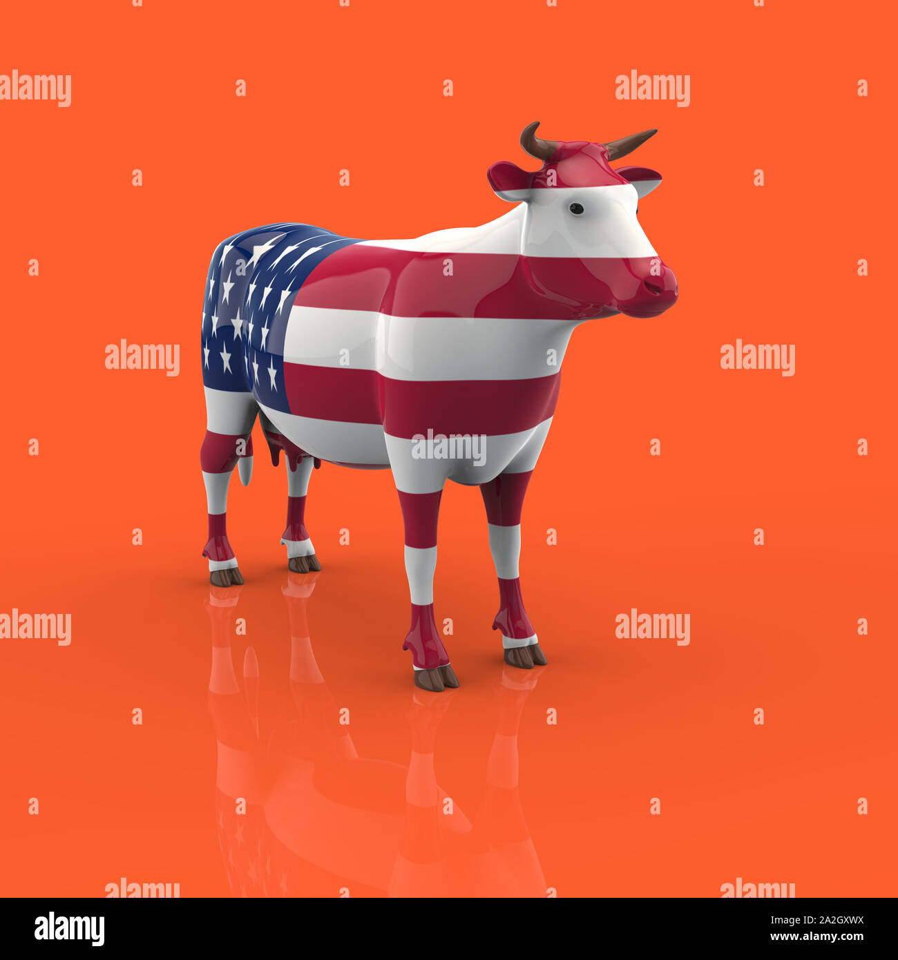 Cow concept - 3D Illustration Stock Photo - Alamy
