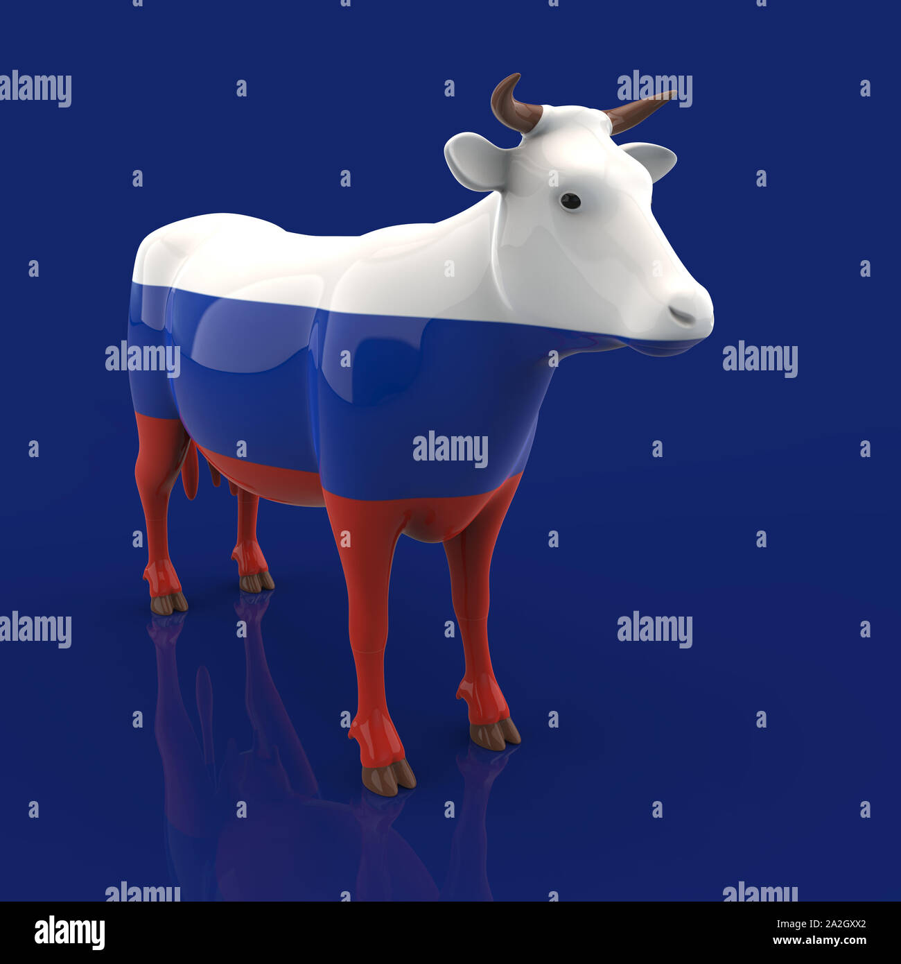 Cow concept - 3D Illustration Stock Photo - Alamy