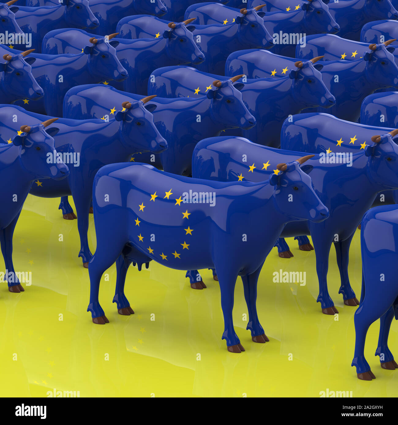 Cow concept - 3D Illustration Stock Photo - Alamy